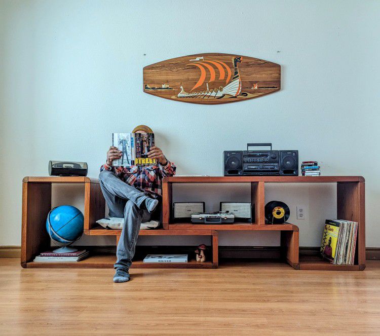 Vintage Danish Modern Modular Media Wall Unit / MCM Record Player Stan ...