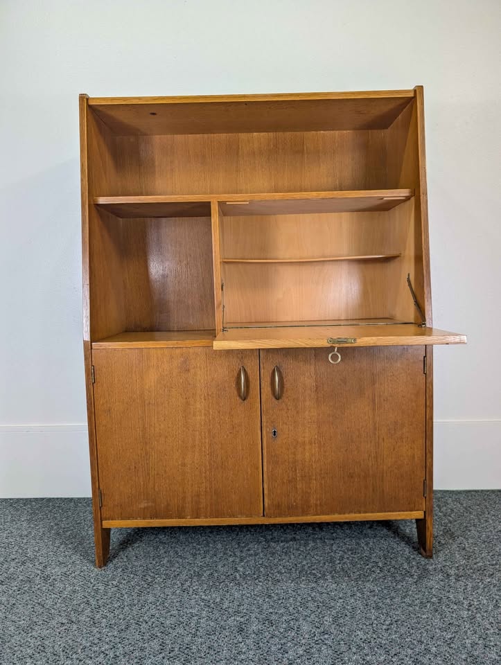MCM Danish Modern Teak Dry Bar / Bookcase & Storage Cabinet – Grit City ...